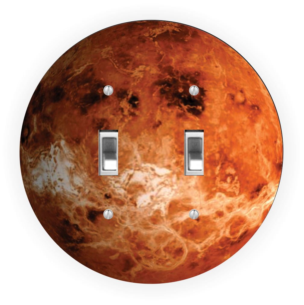Planet Venus Design - Round Light Switch Plate Cover - Double Toggle ...