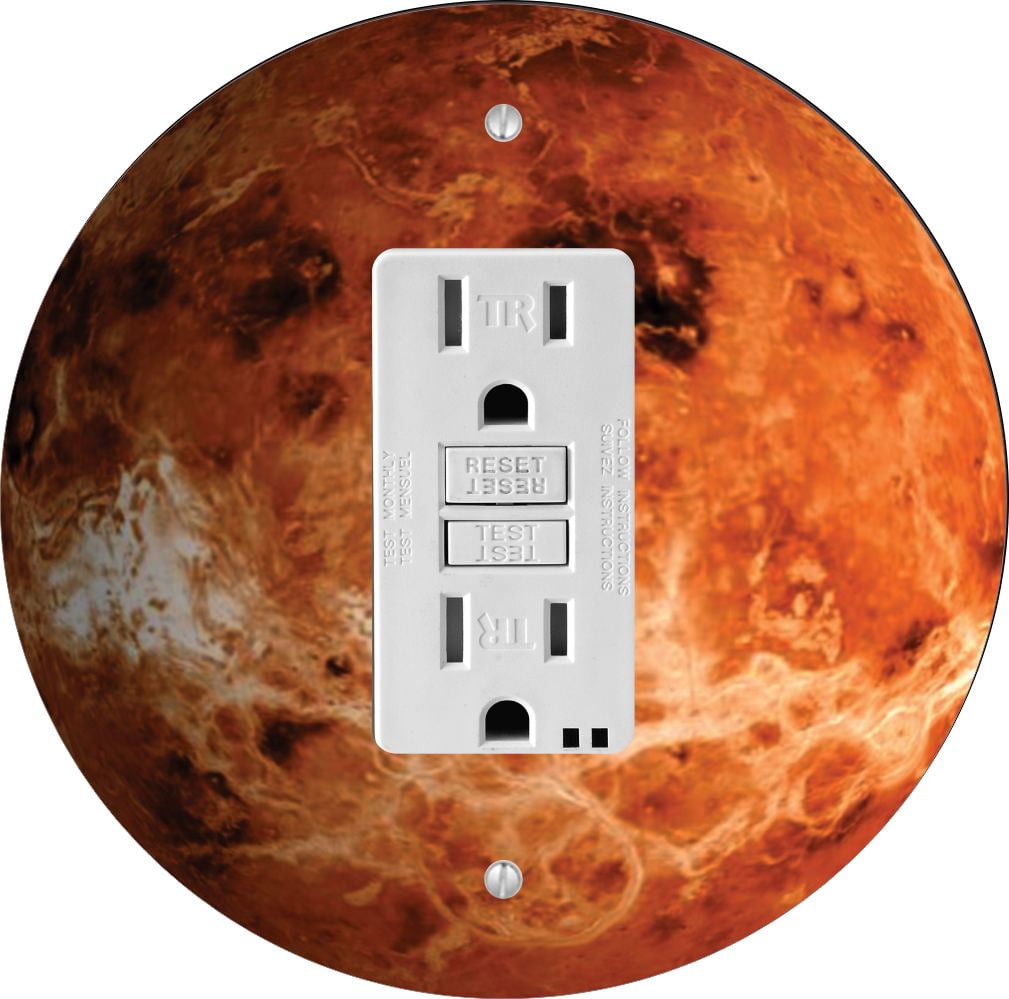 Planet Venus Design - Round Light Switch Plate Cover - GFI - Walmart.com