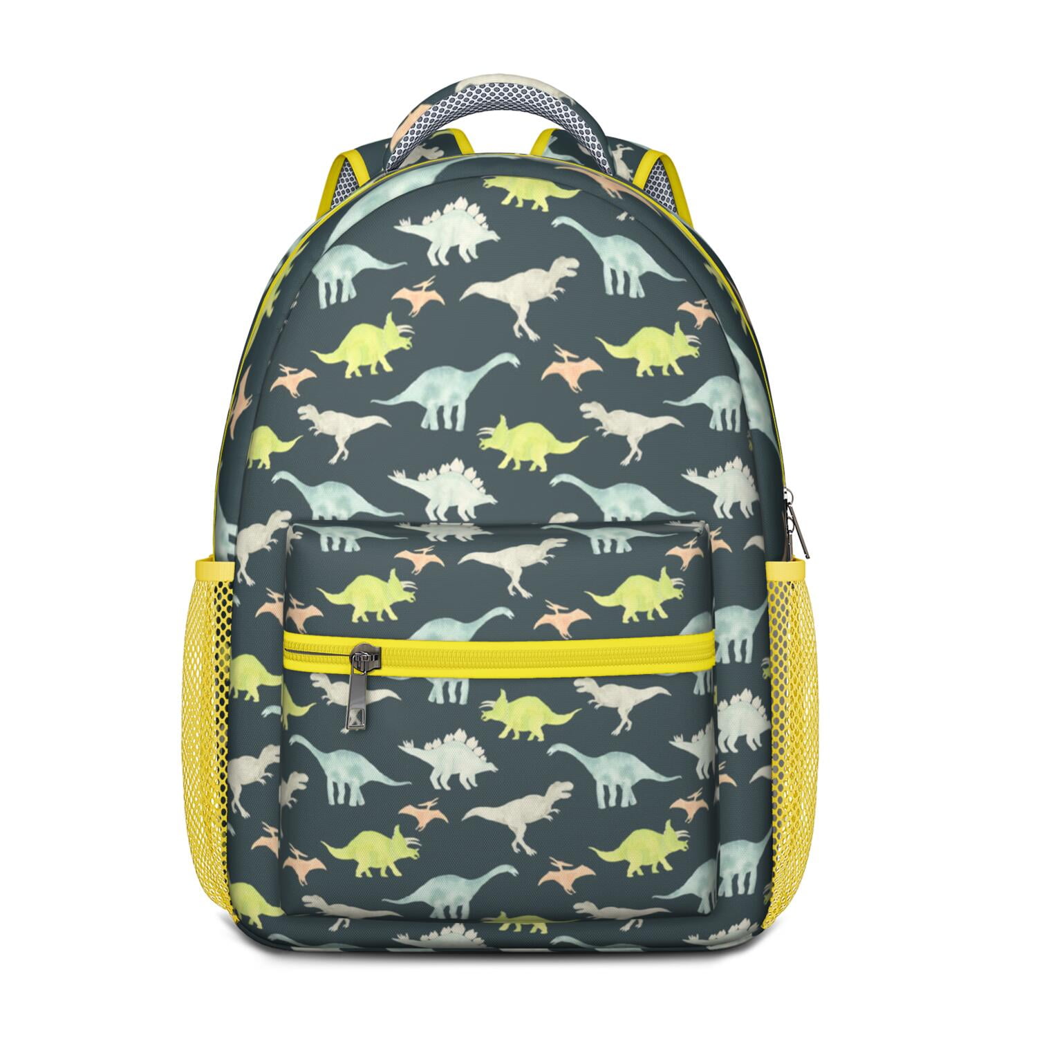 Planet and Forest Dinosaur Print Backpack – Watercolor Cartoon Dino ...