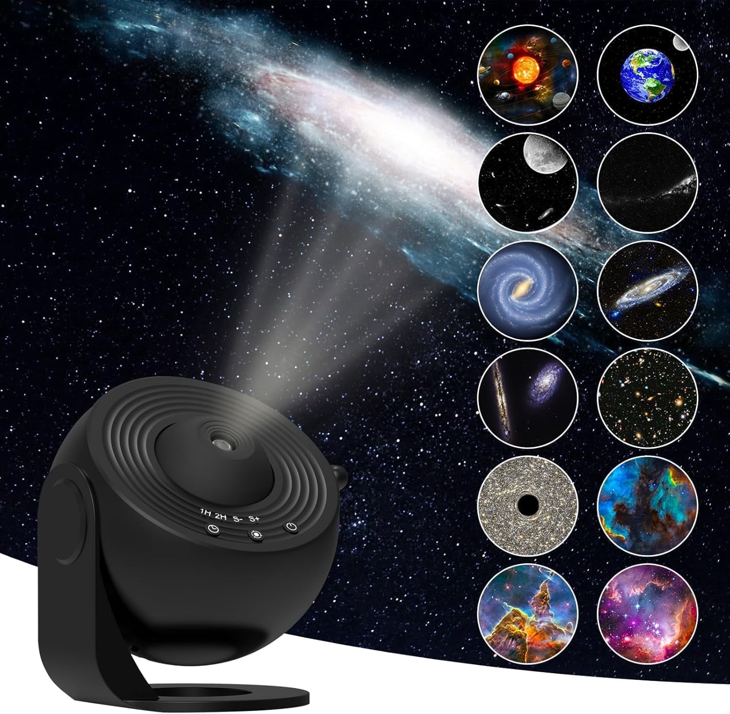 Planetarium Galaxy Projector12 in 1, Galaxy Light with 360° Rotating ...