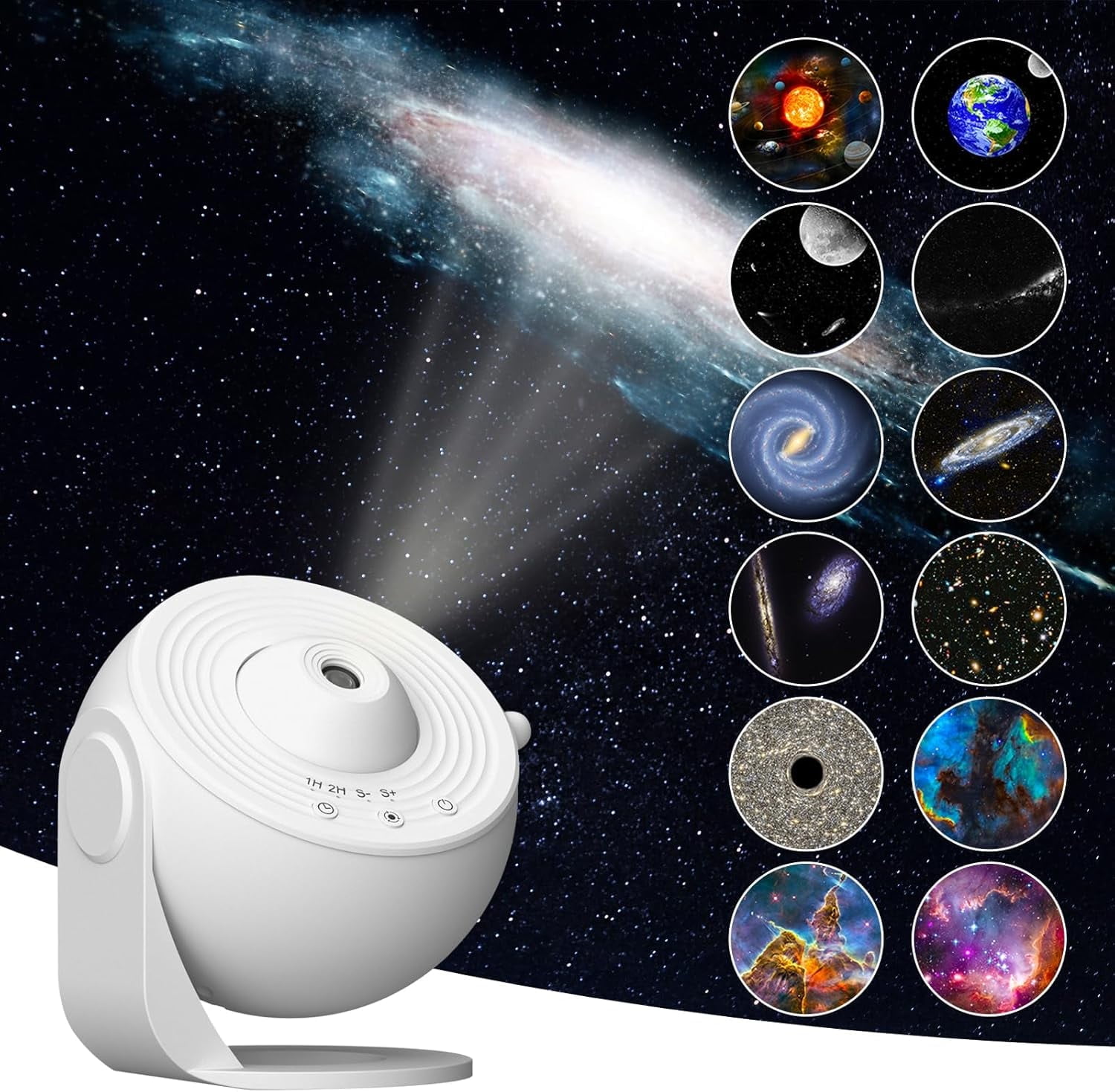 Planetarium Galaxy Projector12 in 1, Galaxy Light with 360° Rotating ...