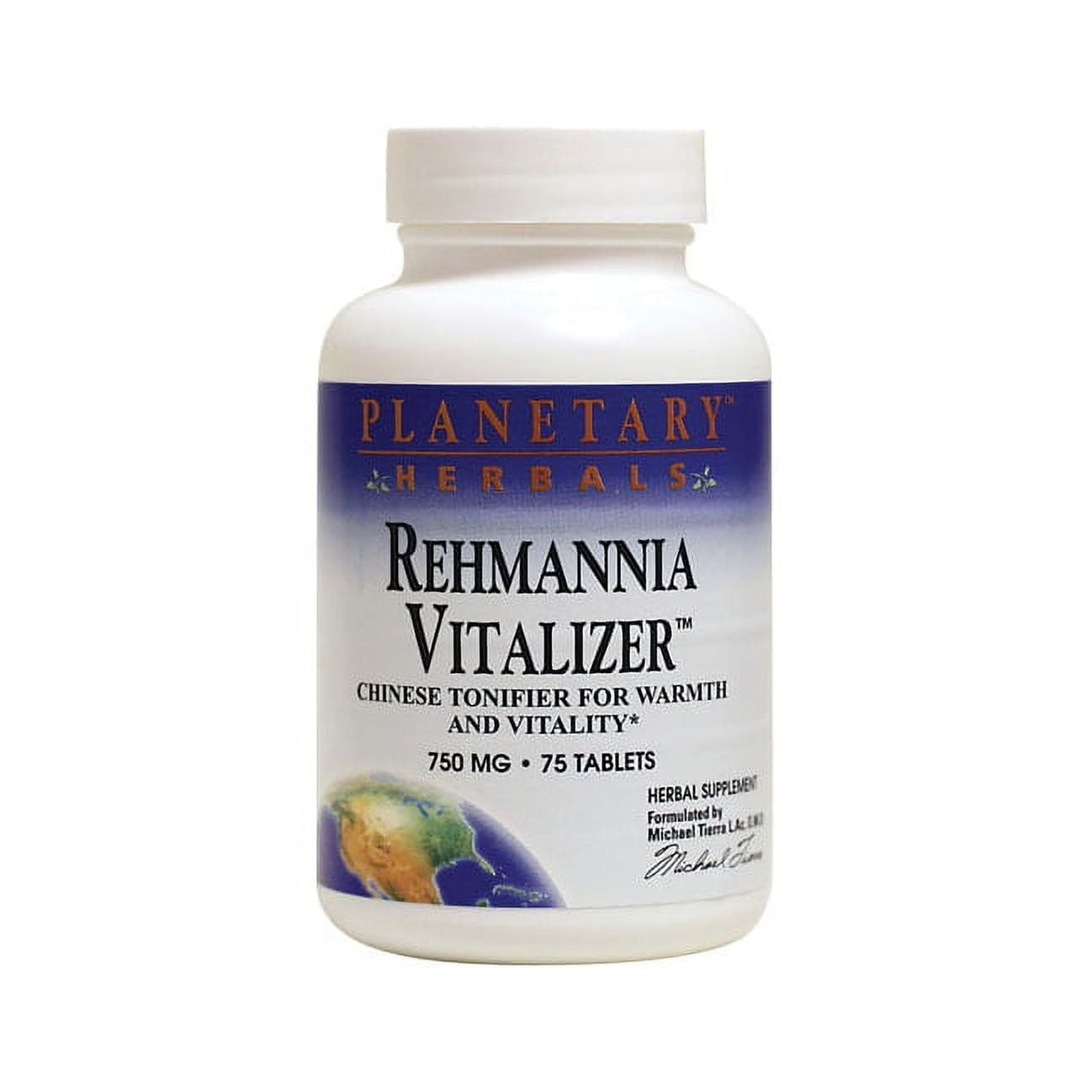 Planetary Herbals Rehmannia Vitalizer Herbal Supplement, 750 mg, 75 ...