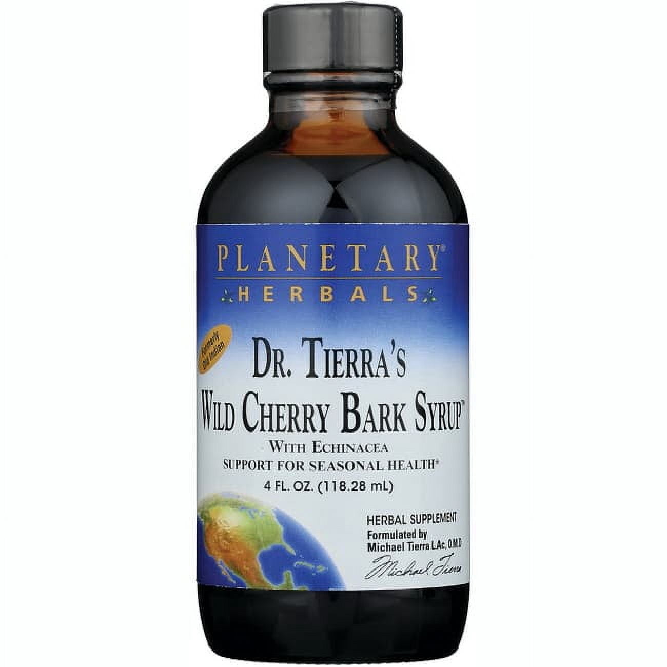Planetary Herbals Wild Cherry Bark Syrup, Throat Liquid Cough Relief, 4 ...
