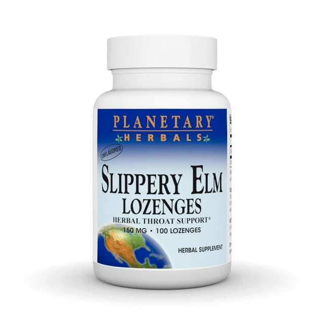 Planetary Herbals Slippery Elm Lozenges, Herbal Throat Support, 100 ...