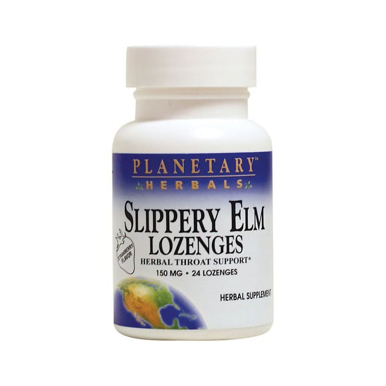 Planetary Herbals Slippery Elm Lozenges - Strawberry 150 mg 24 Loz ...