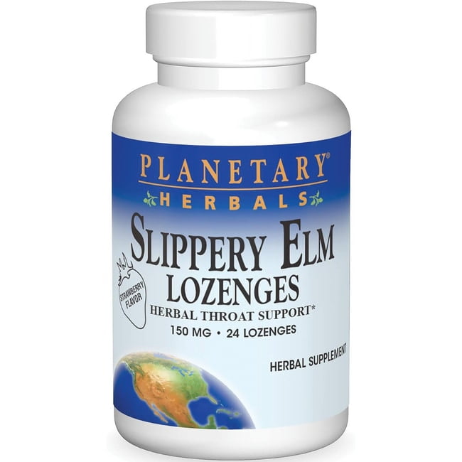 Planetary Herbals Slippery Elm Lozenges - Strawberry 150 mg 24 Loz ...