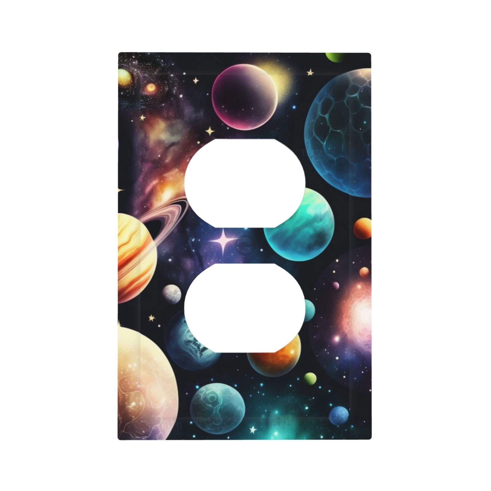 Planets Galaxy Stars Cosmic Space Duplex Wall Plate 1 Gang Decorative ...