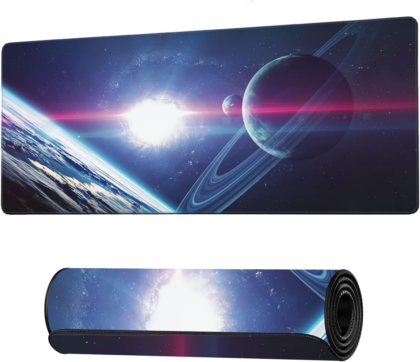 Planets & Nebula Space Extended Gaming Mouse Pad - 35.4x15.7in Large ...