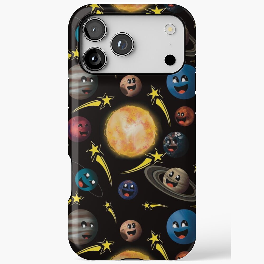 Planets Retro Cosmic Solar Theme Phone Case for iPhone 11 through 17 ...