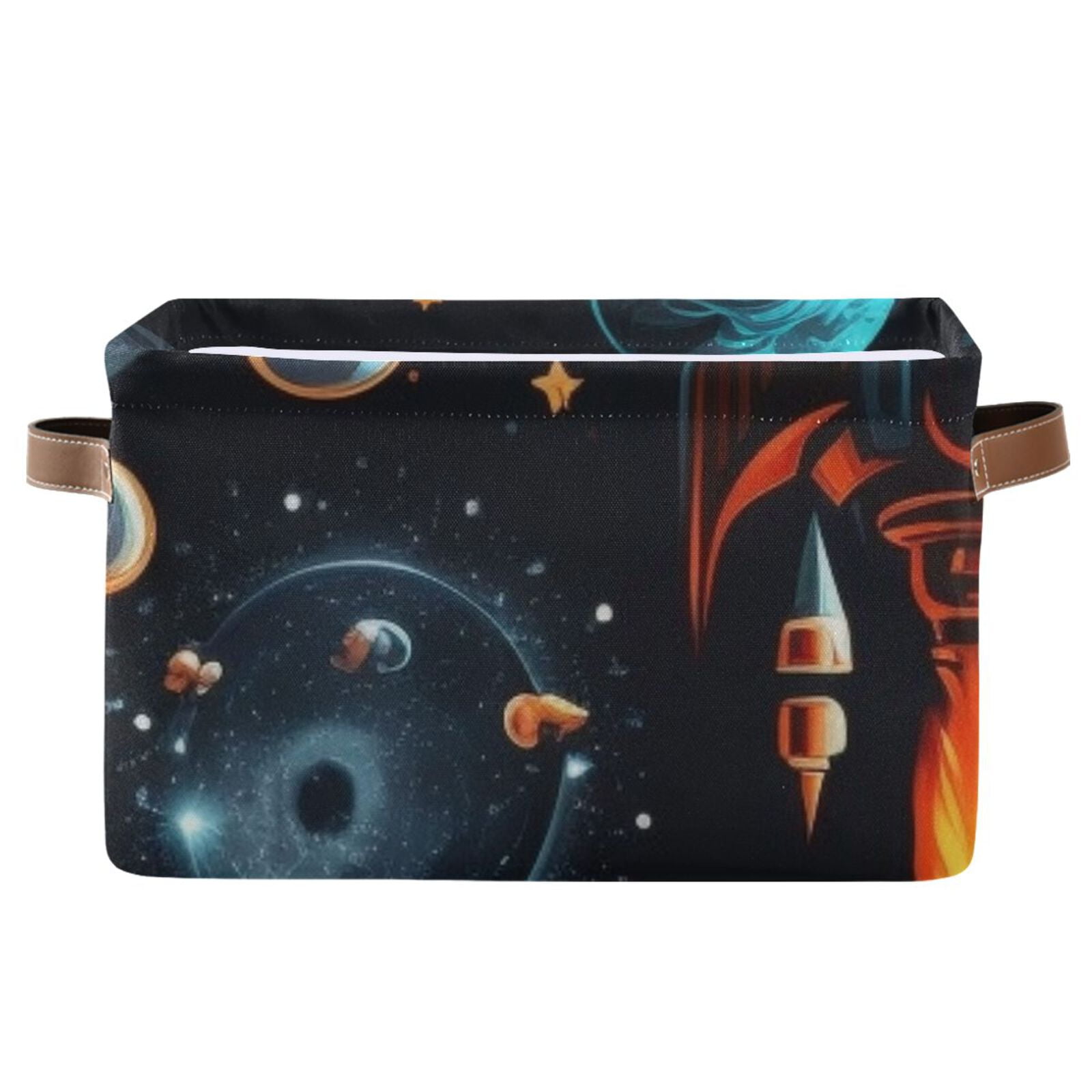 Planets Rocket Blue Storage Bins Baskets With Handles Storage Box ...