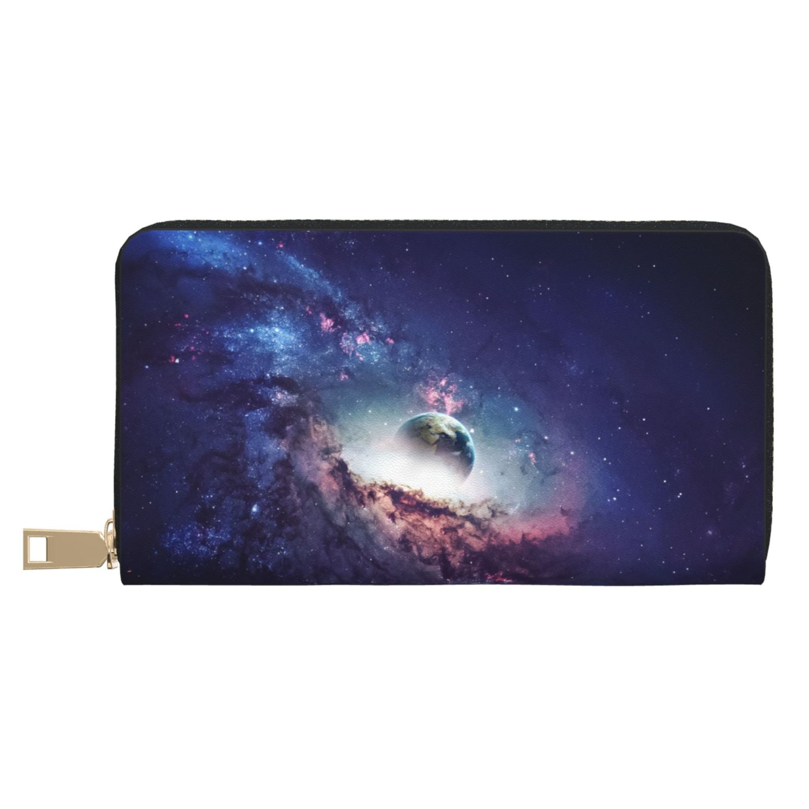 Planets Stars And Galaxies Wallet Women, Leather Bifold Multi Card ...