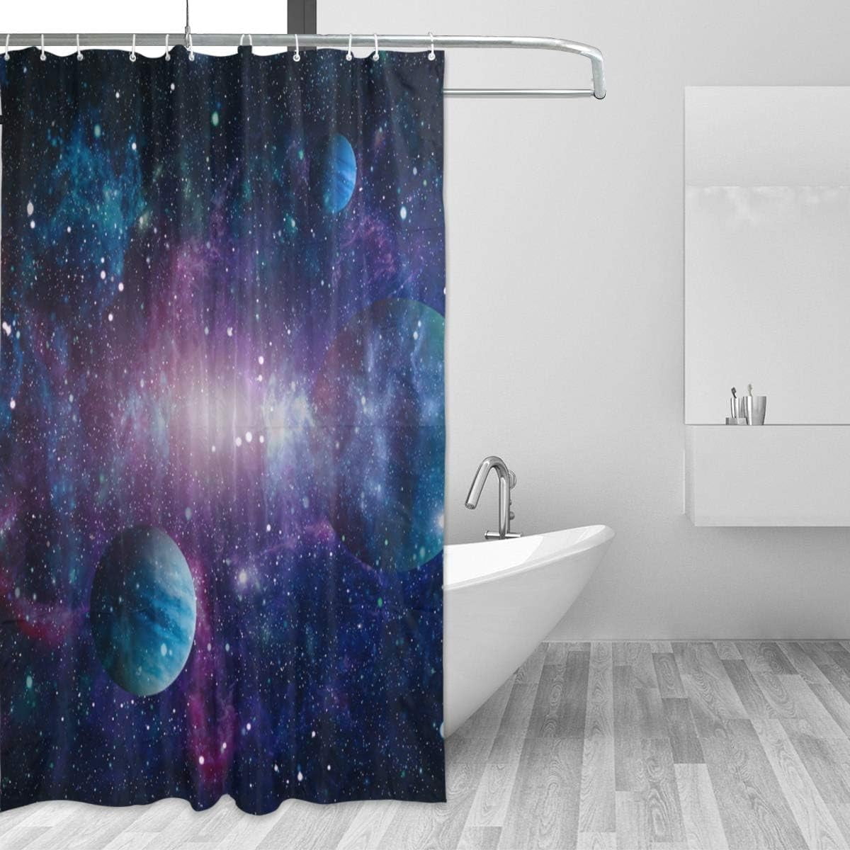 Planets Stars and Galaxies in Outer Space Bath Shower Curtain Liners ...