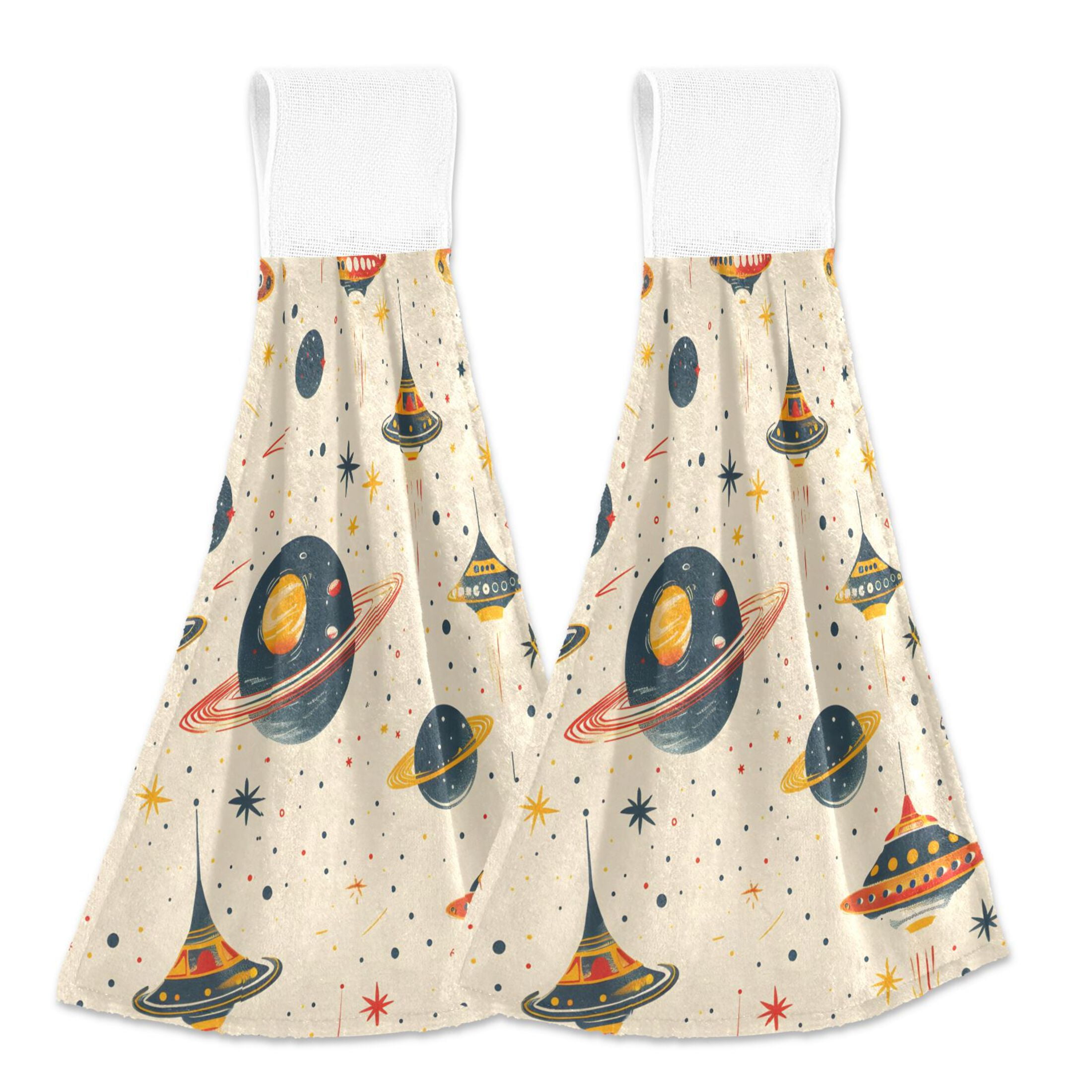 Planets Stars Ufos Hanging Towels Hand Towels Nylon Fastener Tape ...