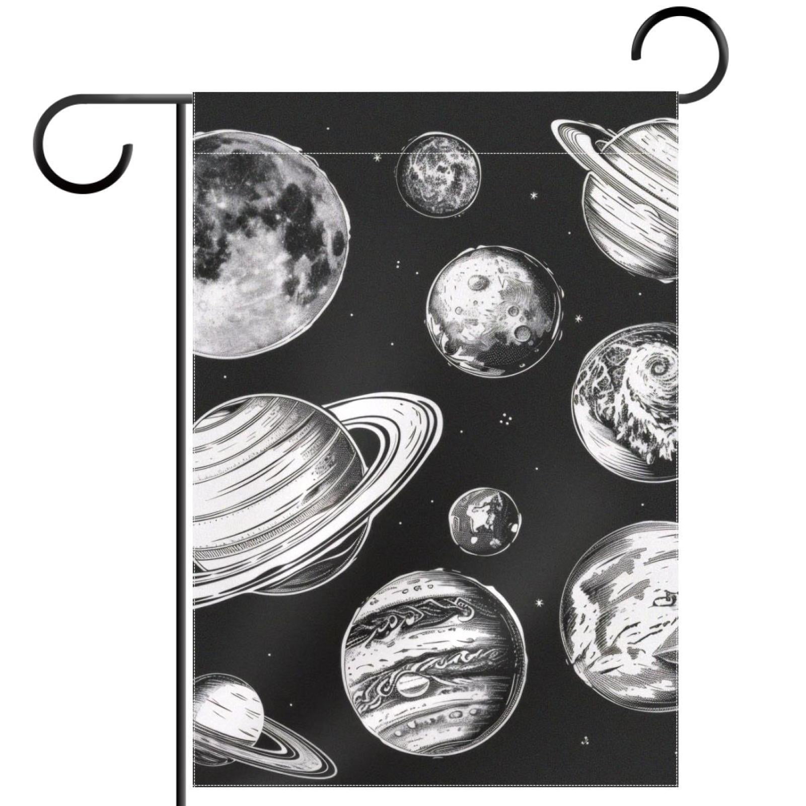 Planets Universe Pattern Welcome Garden Flags, 12 x 18 Inch Double ...