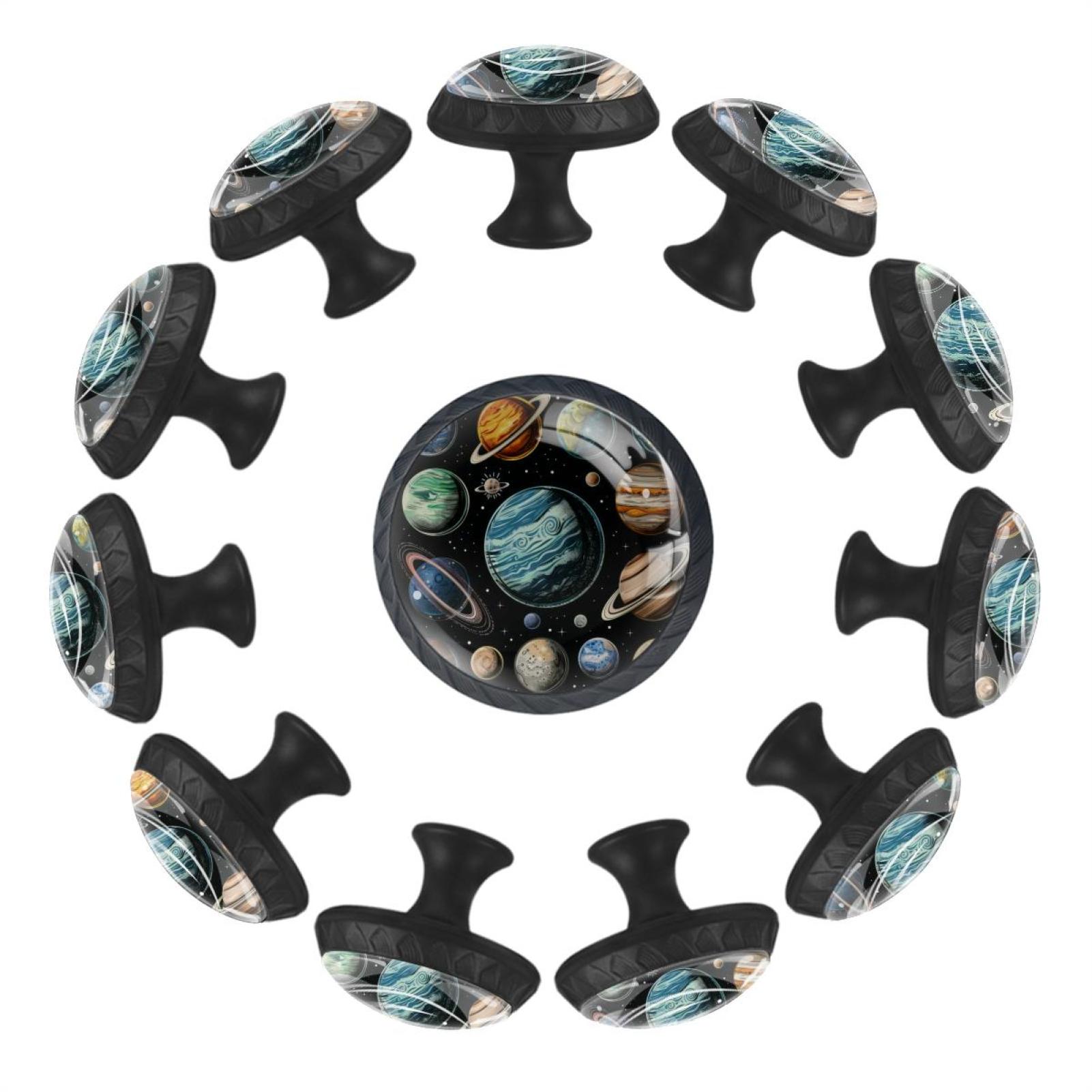 Planets Universe Seamless Collection 35MM Round Glass Cabinet Knobs ...