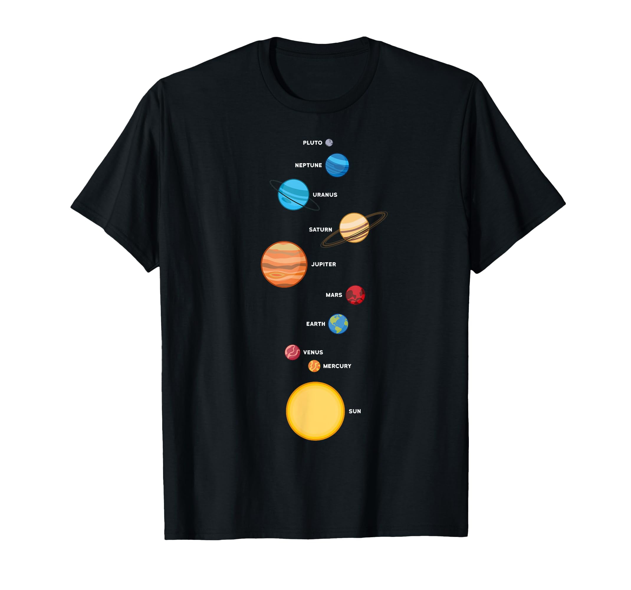 Planets Universe Solar System Milky Way Sun Pluto Earth T-Shirt ...