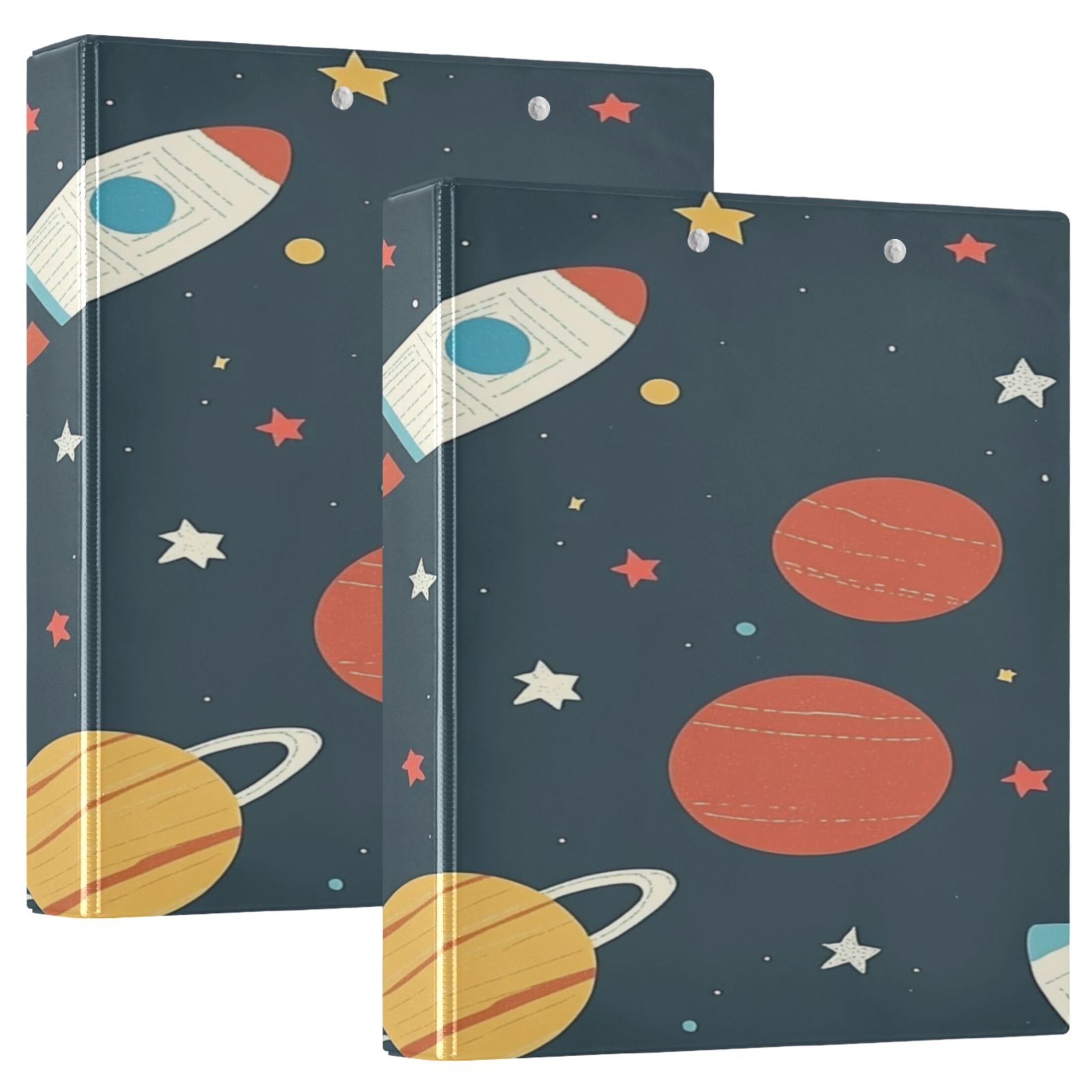 Planets and Stars 3 Ring Hardcover Binders 1.5in Round Rings for Letter ...