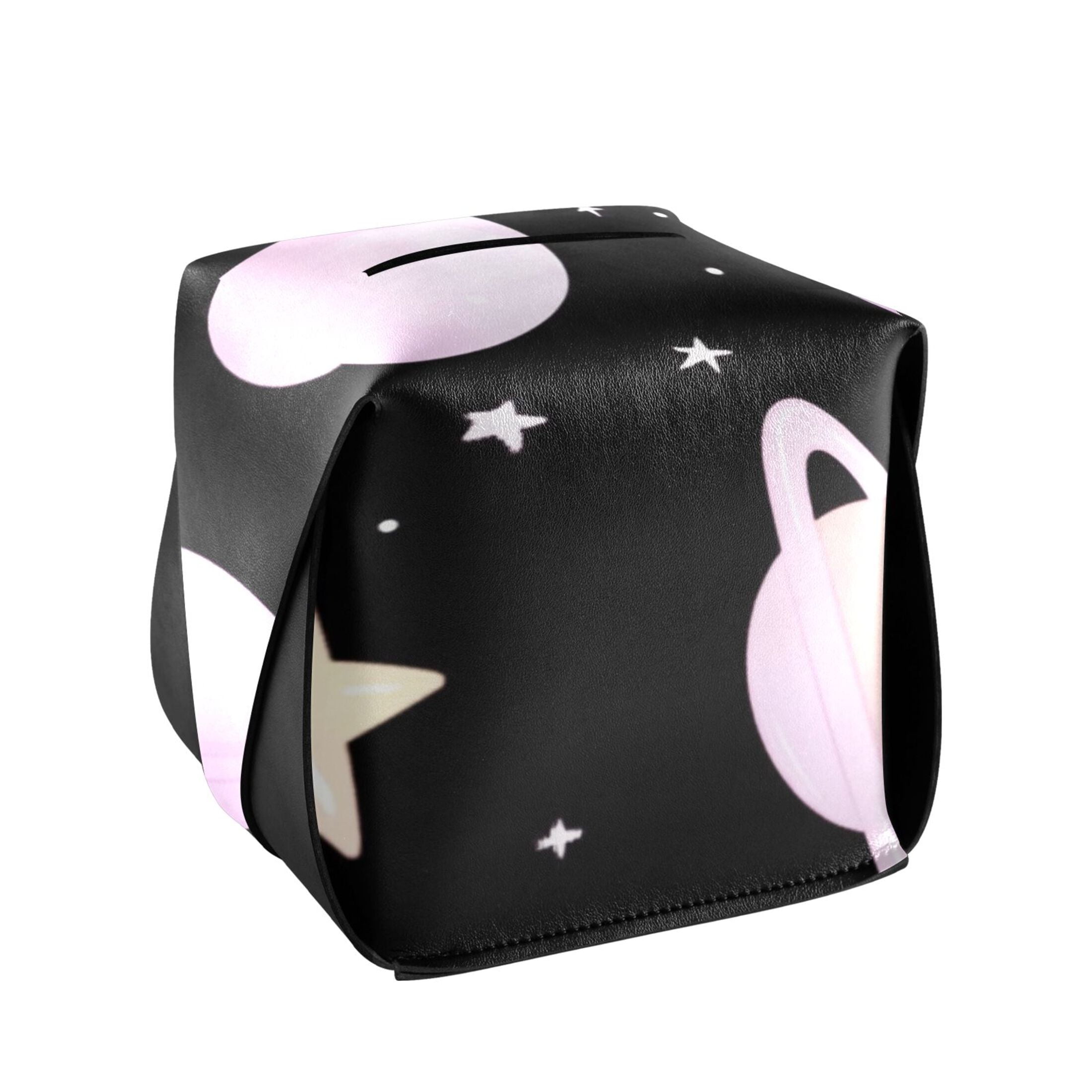 Planets and Stars on Black Tissue Box Cover Leather Square Rectangle ...
