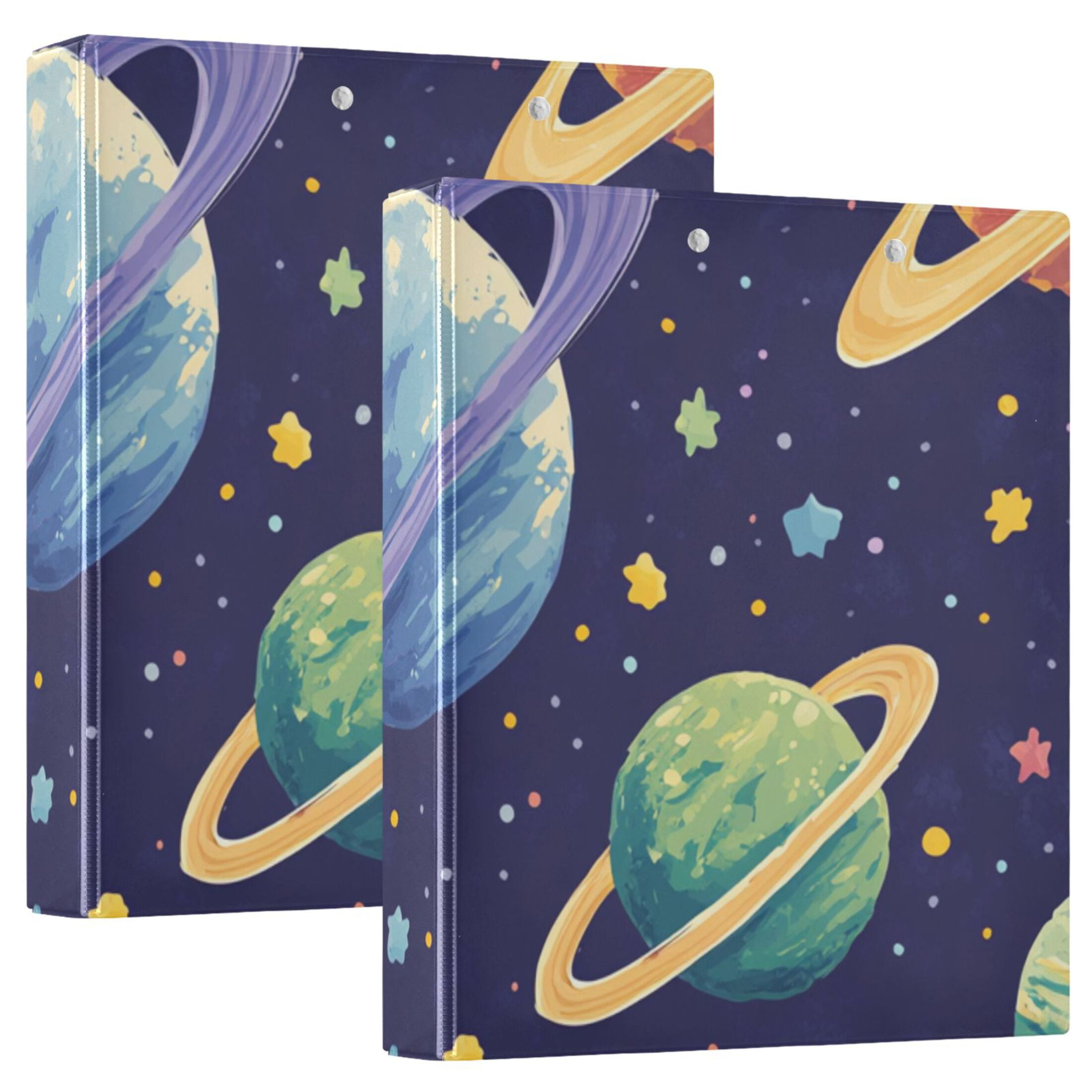 Planets in Space 3 Ring Binders 1.5 inch Hardcover File Folders with ...