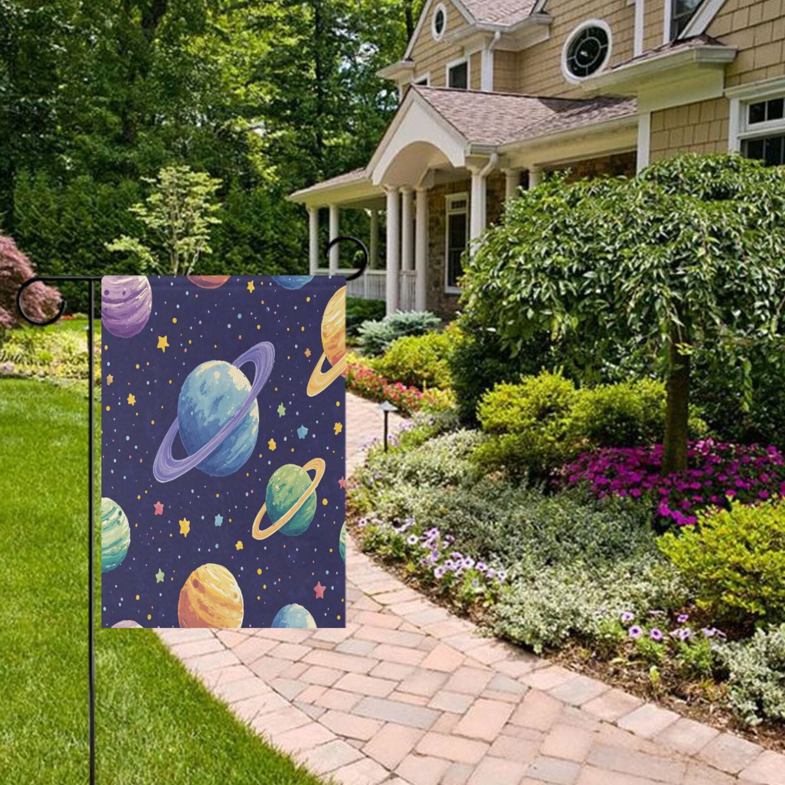 Planets in Space Garden Flag Double Sided 12 x 18 Inch Outside Yard ...