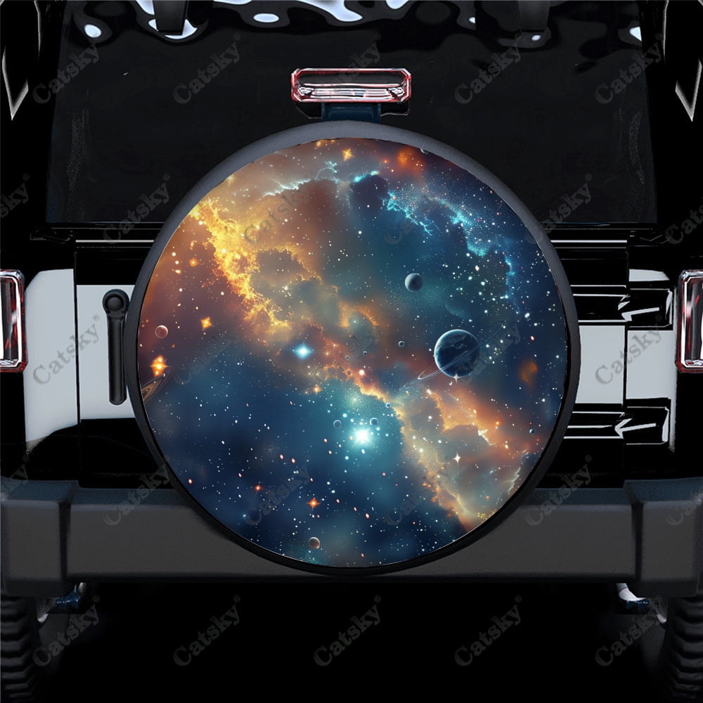 Planets of Solar System Polyester Universal Spare Wheel Tire Cover ...