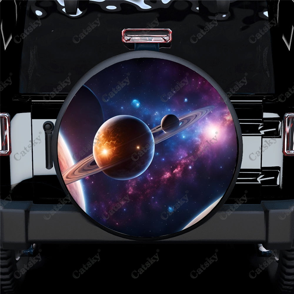Planets of Solar System Polyester Universal Spare Wheel Tire Cover ...