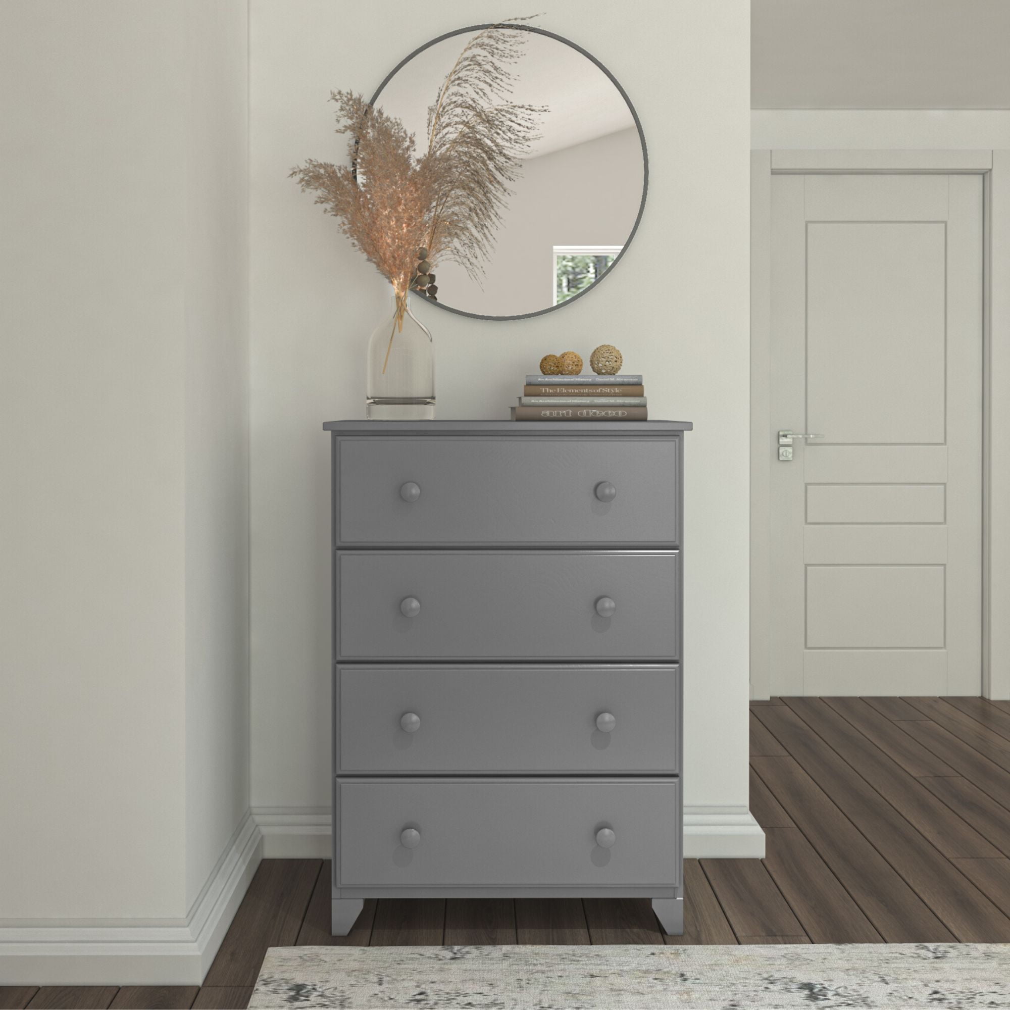 Grey solid wood chest of drawers store