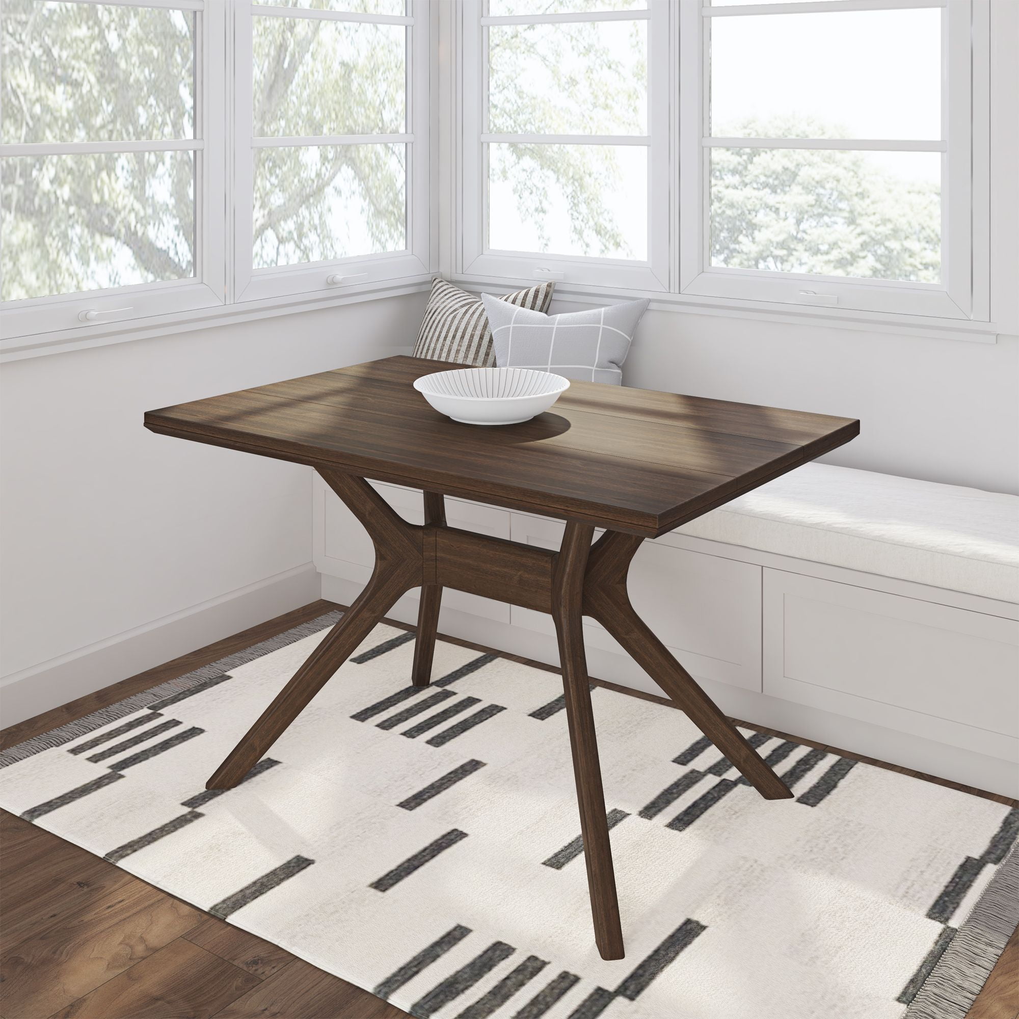 Plank+Beam 48" Verso Rectangular Dining Table for 6, Solid Wood Cross ...