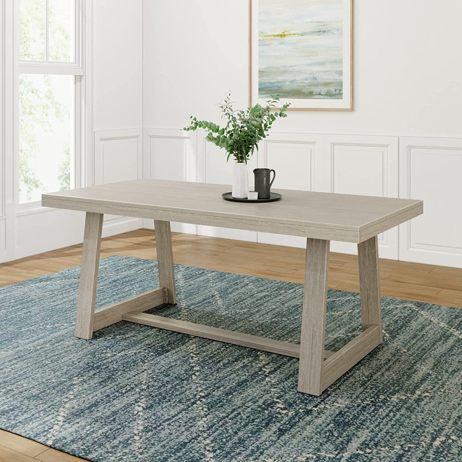 Plank+Beam 72 Inch Farmhouse Dining Table, Solid Wood Rustic Kitchen ...