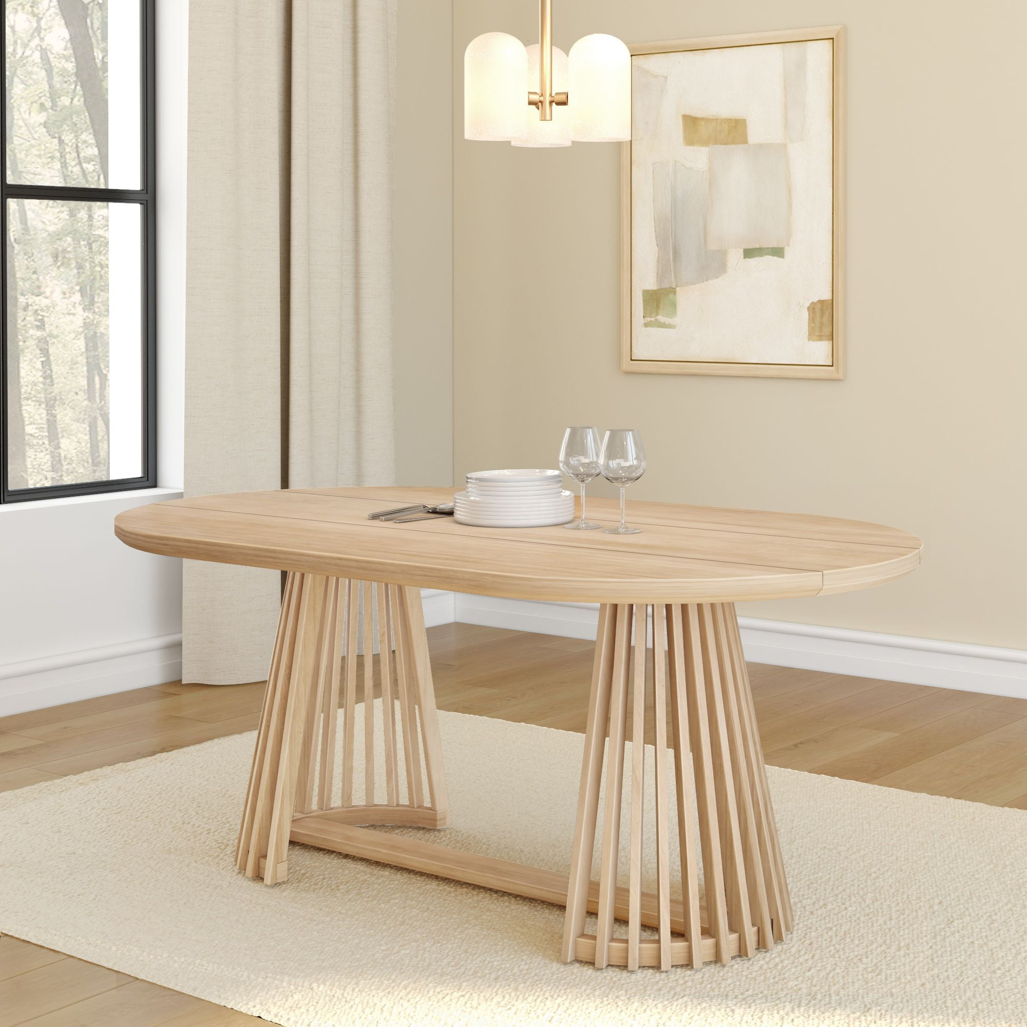 Plank+Beam 72" Lido Rectangular Dining Table, Solid Wood Minimalist ...