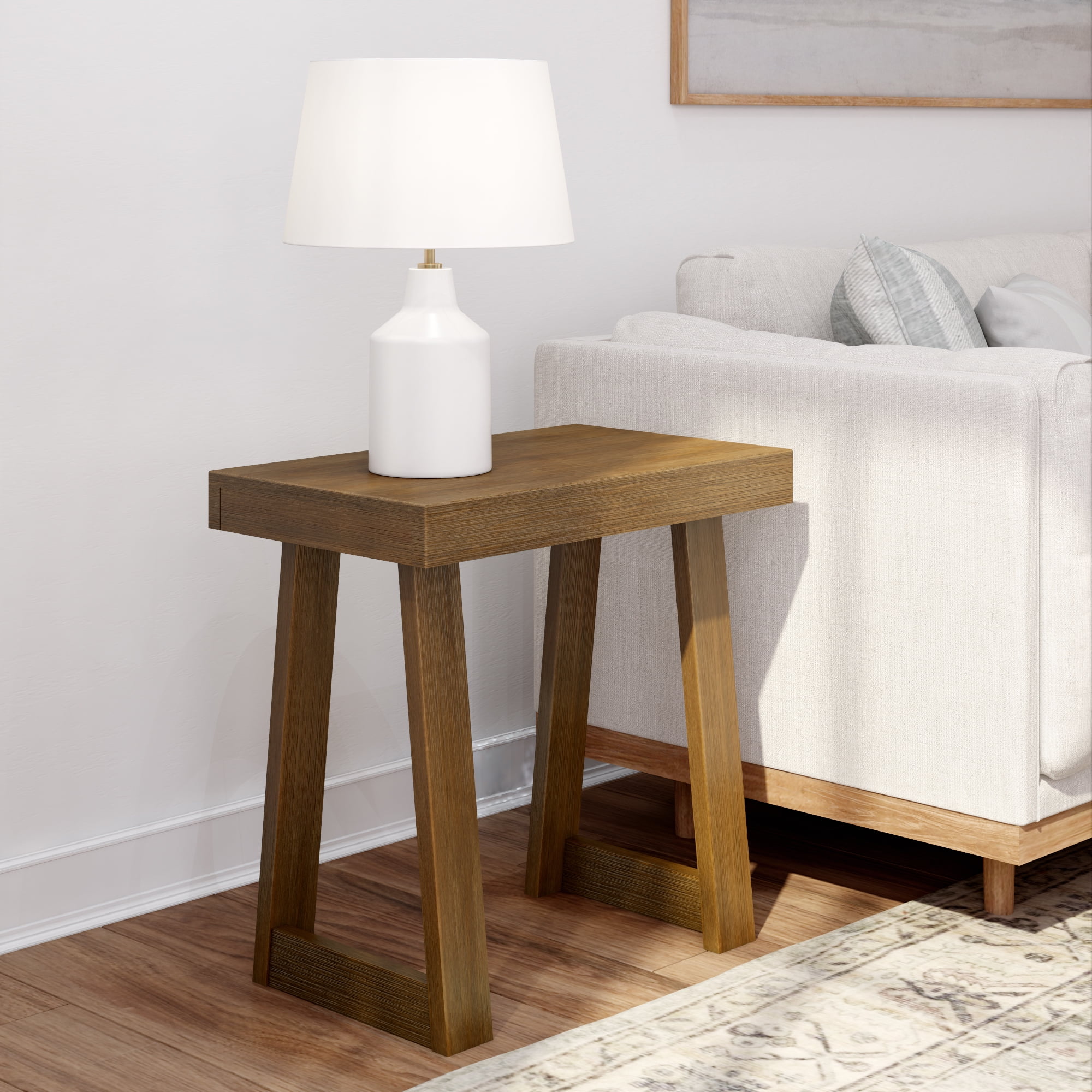 Plank+Beam Classic Rectangular Side Table, 25", Slim Side Table for ...