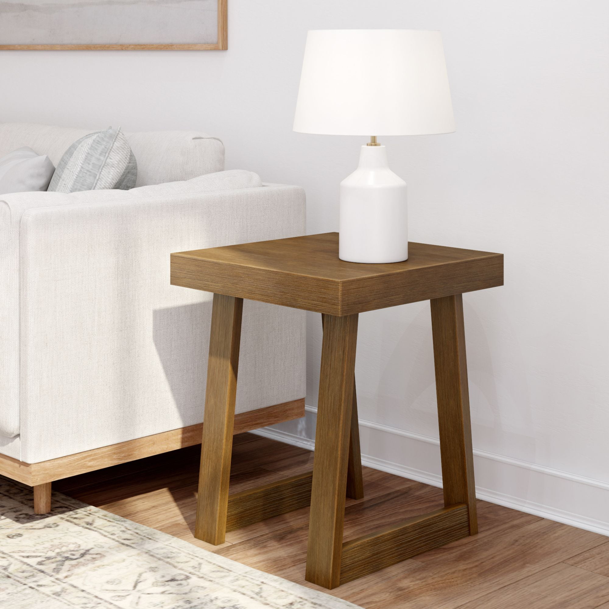 Plank+Beam Classic Square Side Table, Slim Side Table for Living Room ...
