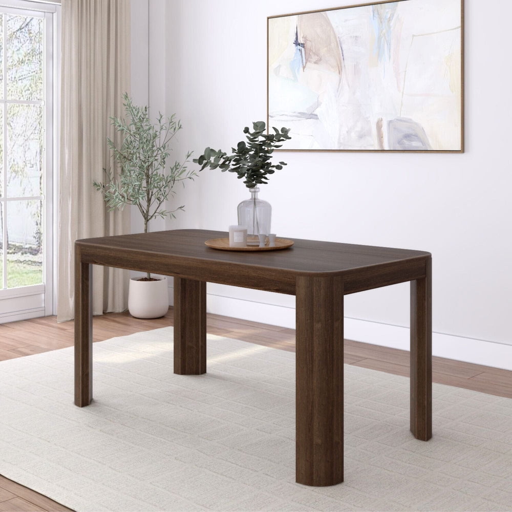 Plank+Beam Contour 60 Inch Solid Wood Rectangular Dining Table, Modern ...