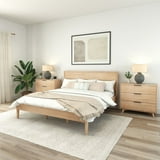 Plank+Beam Duo Solid Wood King Bed Frame with Panel Headboard , No Box ...