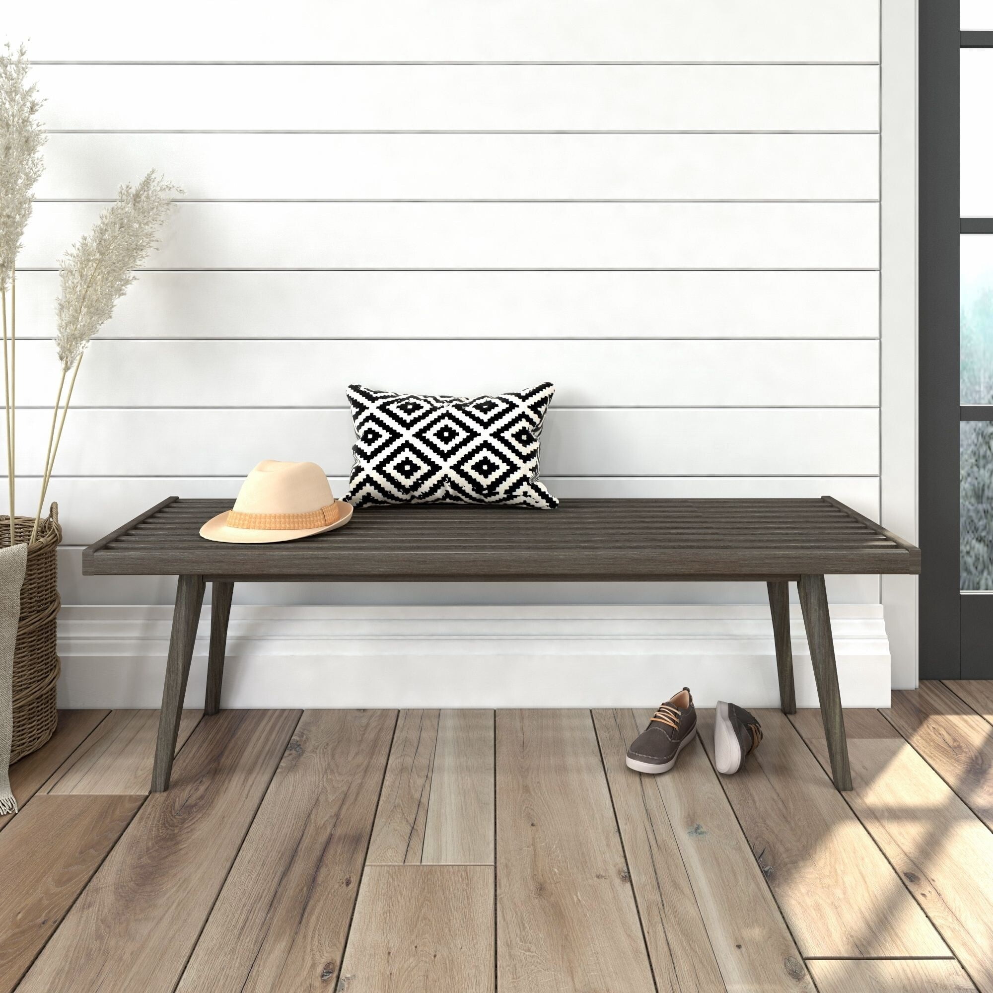 Plank+Beam Entryway Bench, Wooden End of Bed Bench for Bedroom, Hallway ...