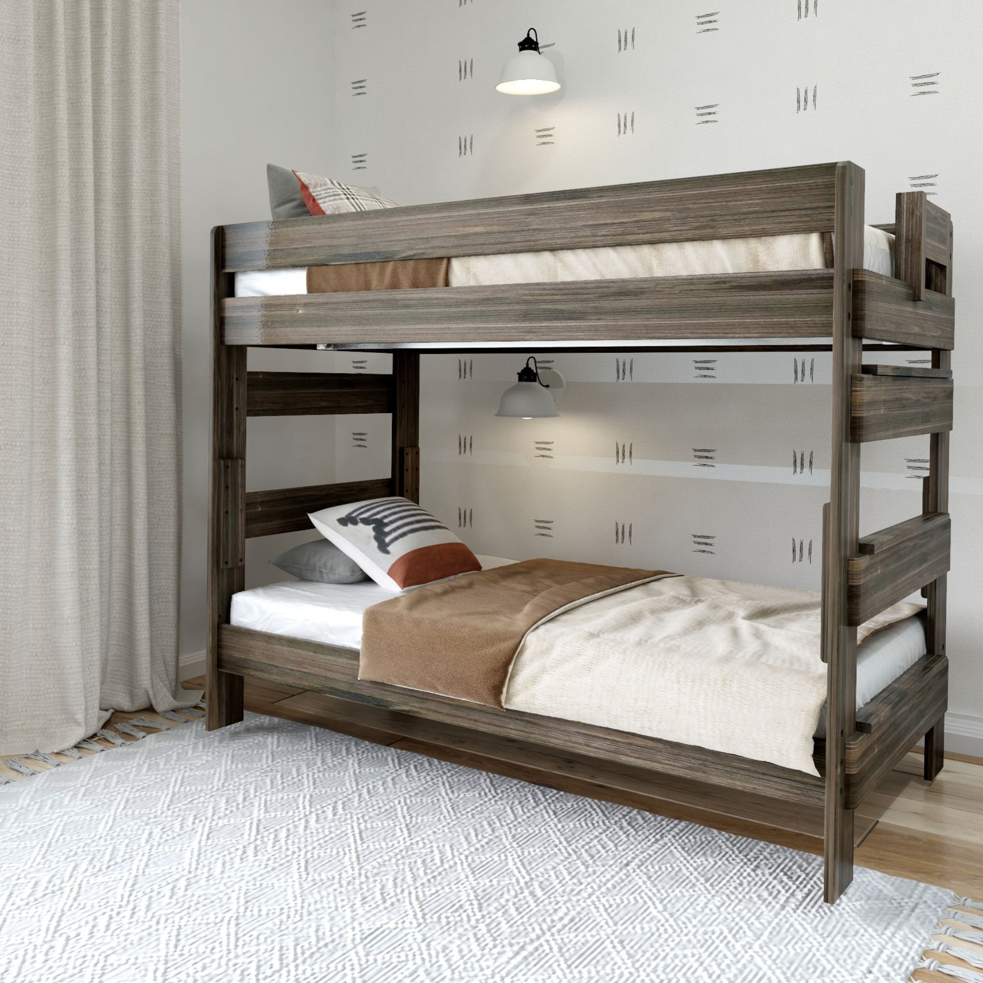 Plank+Beam Solid Wood Twin over Twin Farmhouse Bunk Bed for Adults ...