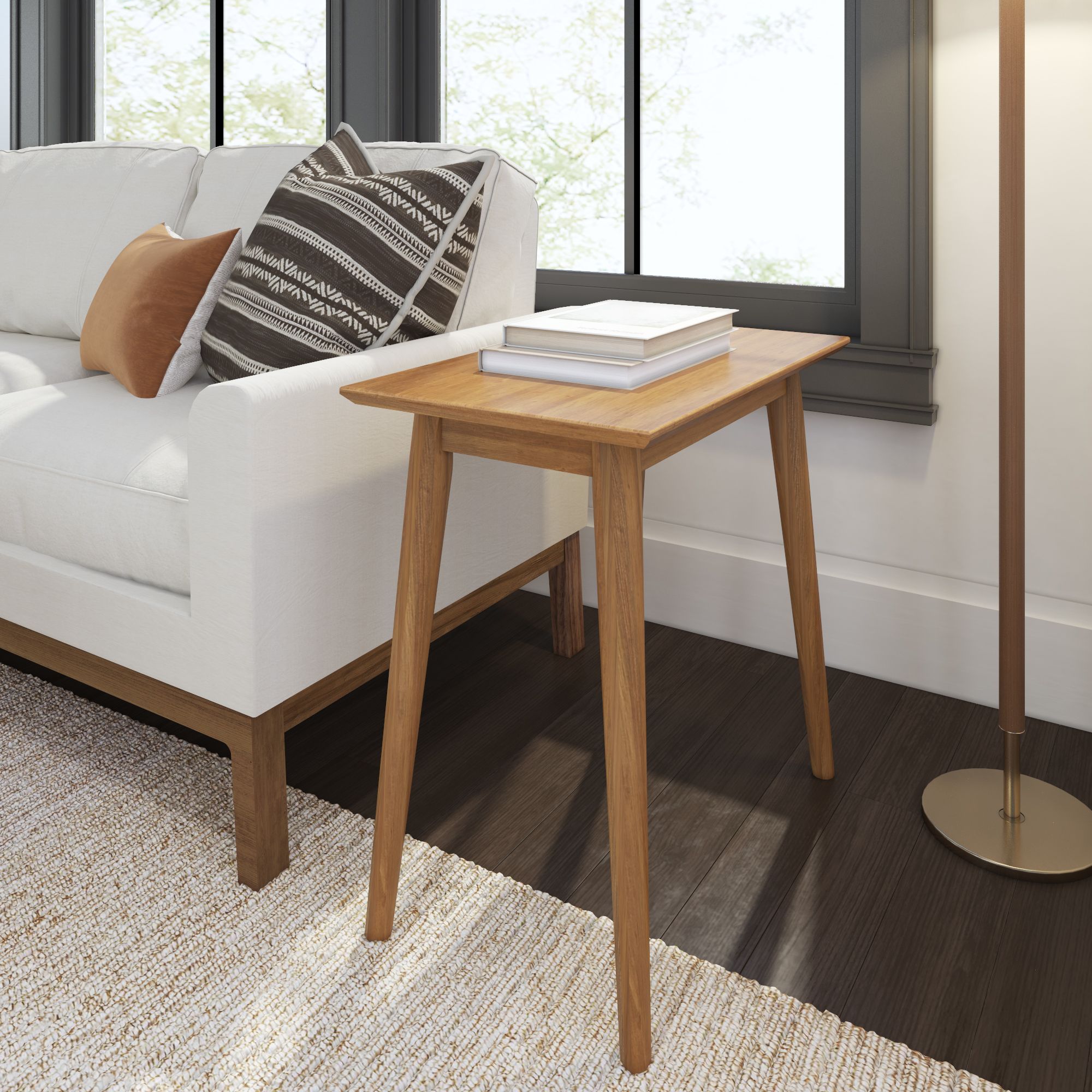 Weston Home Krisel Mid-Century Modern Rectangular End Table, Natural ...