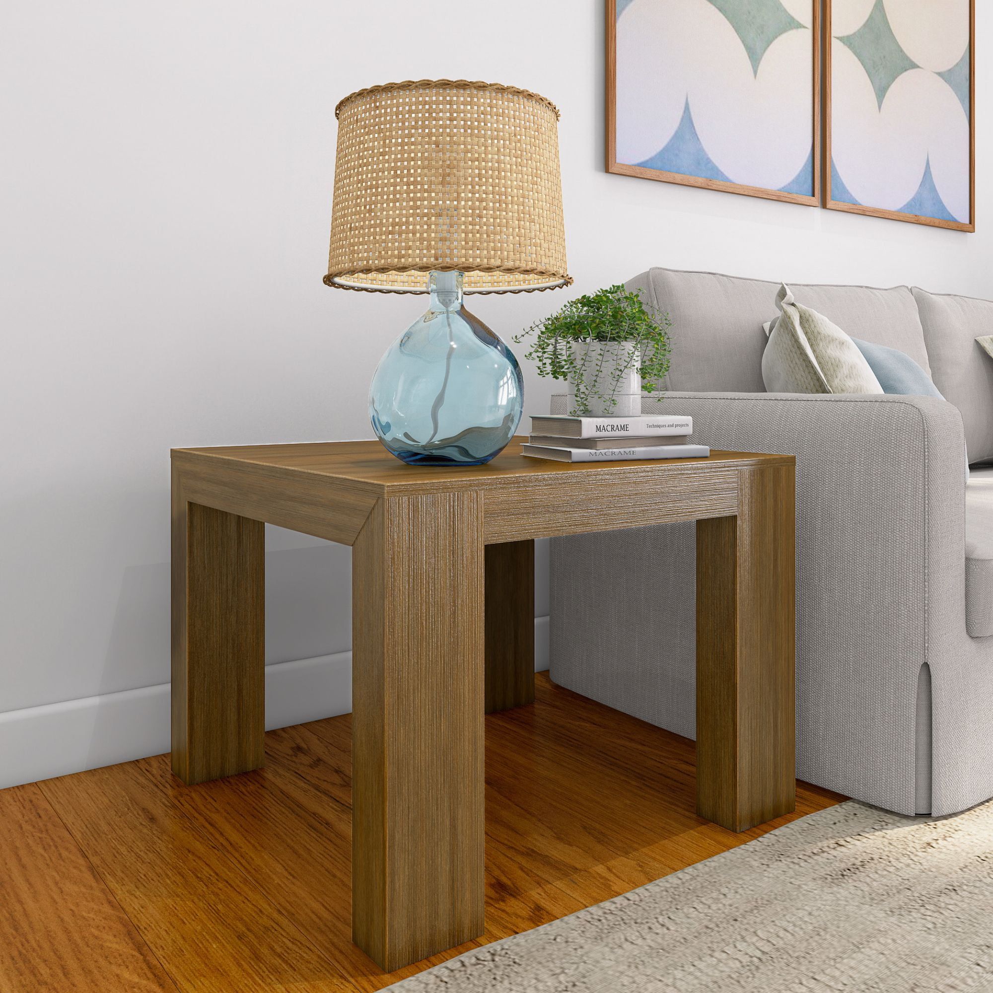 Plank+Beam Modern Square Corner Table, 32", Side Table for Living Room ...