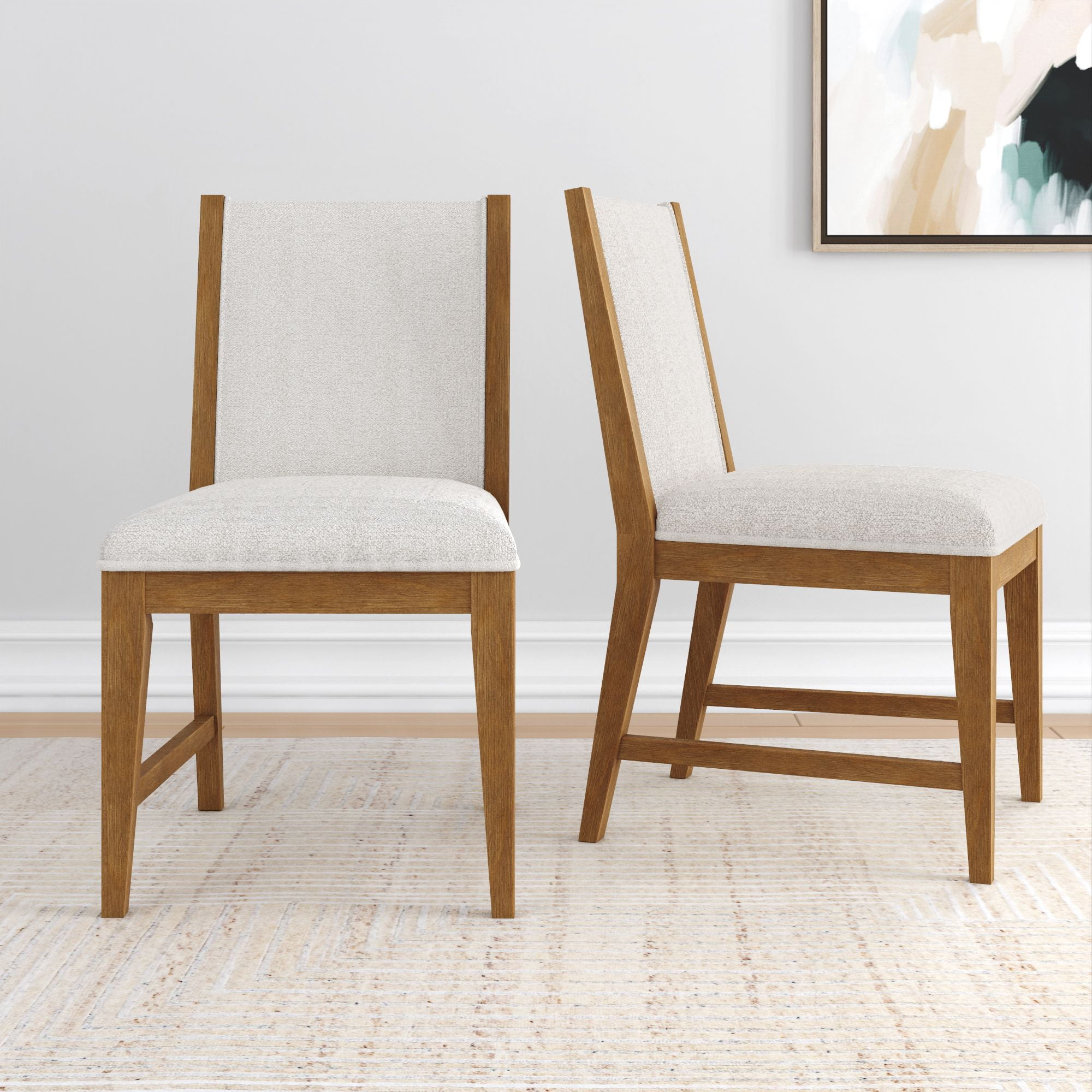 Plank+Beam Solid Wood Dining Chair, Set of 2 Kitchen Chairs with ...