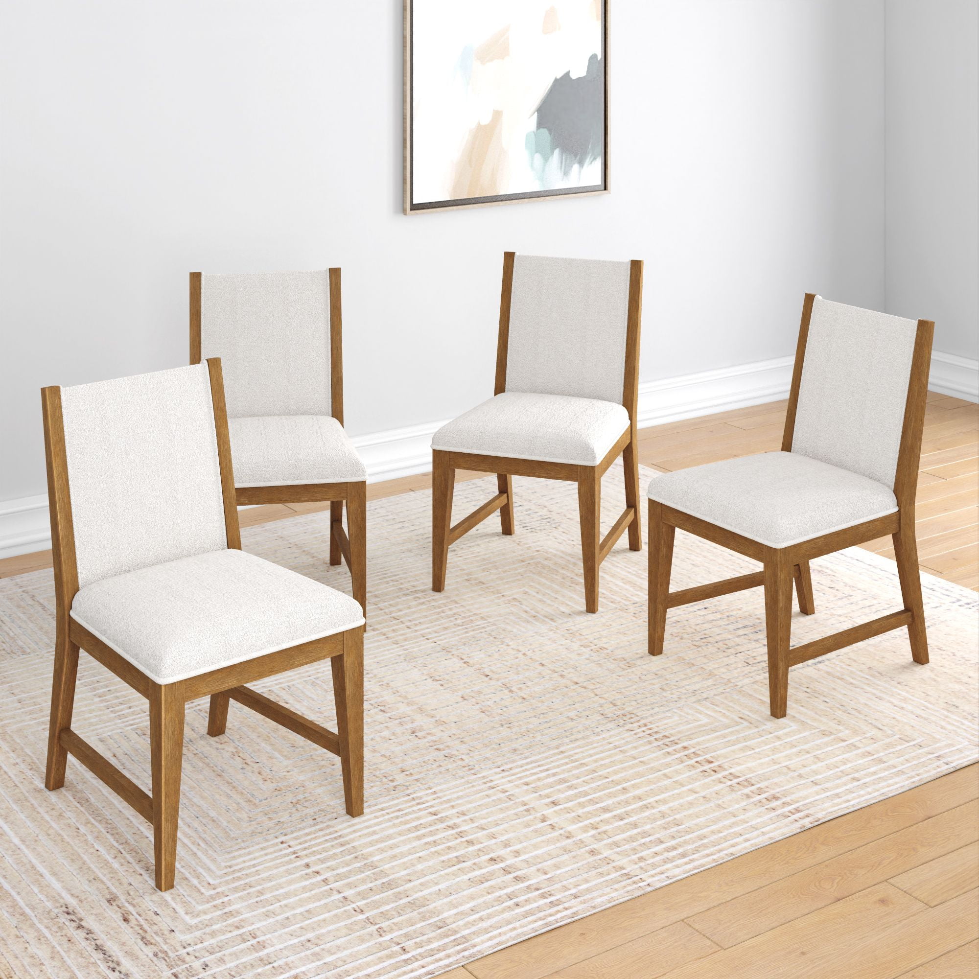Plank+Beam Solid Wood Dining Chair, Set of 4 Kitchen Chairs with ...
