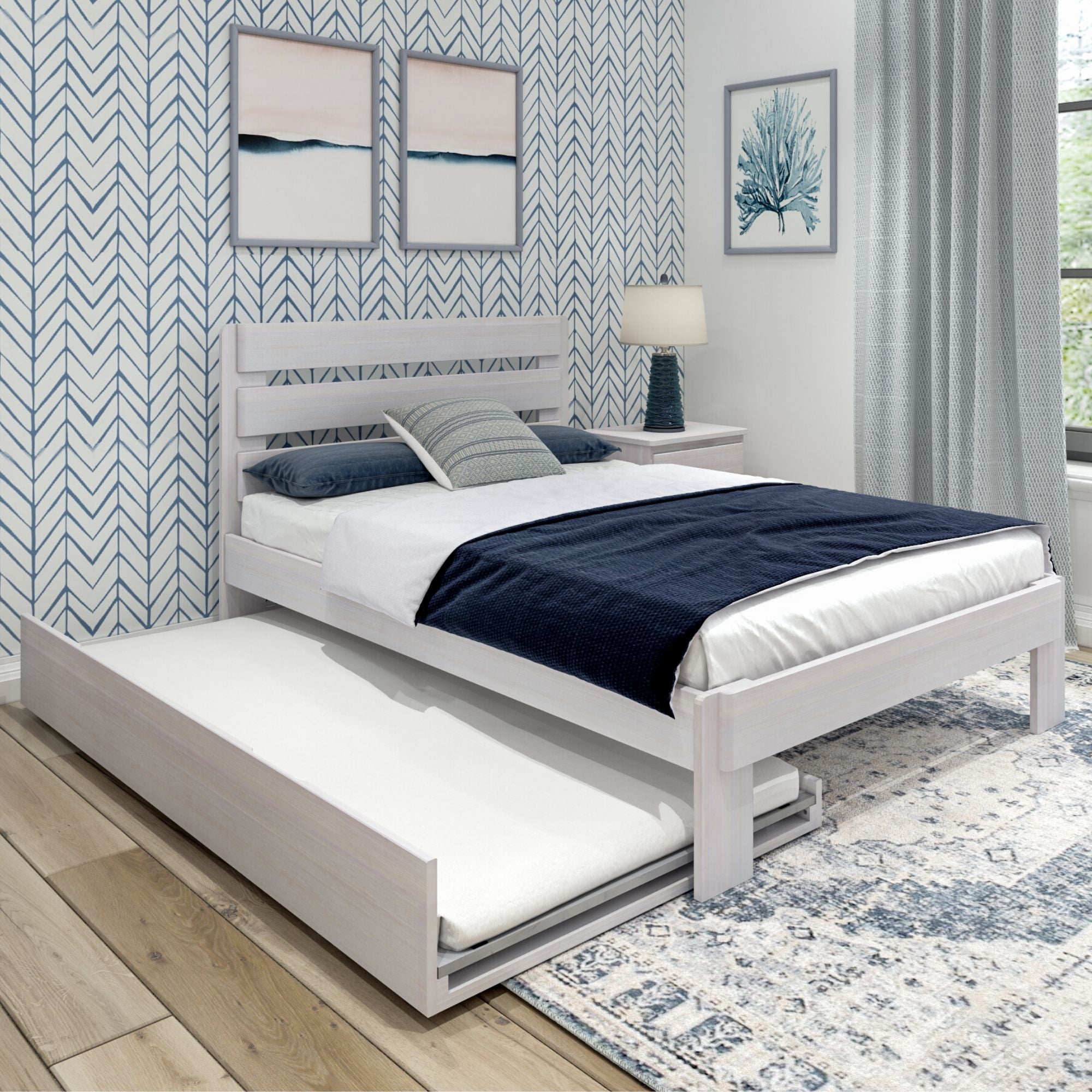 Plank+Beam Solid Wood Farmhouse Full Bed with Plank Headboard and ...