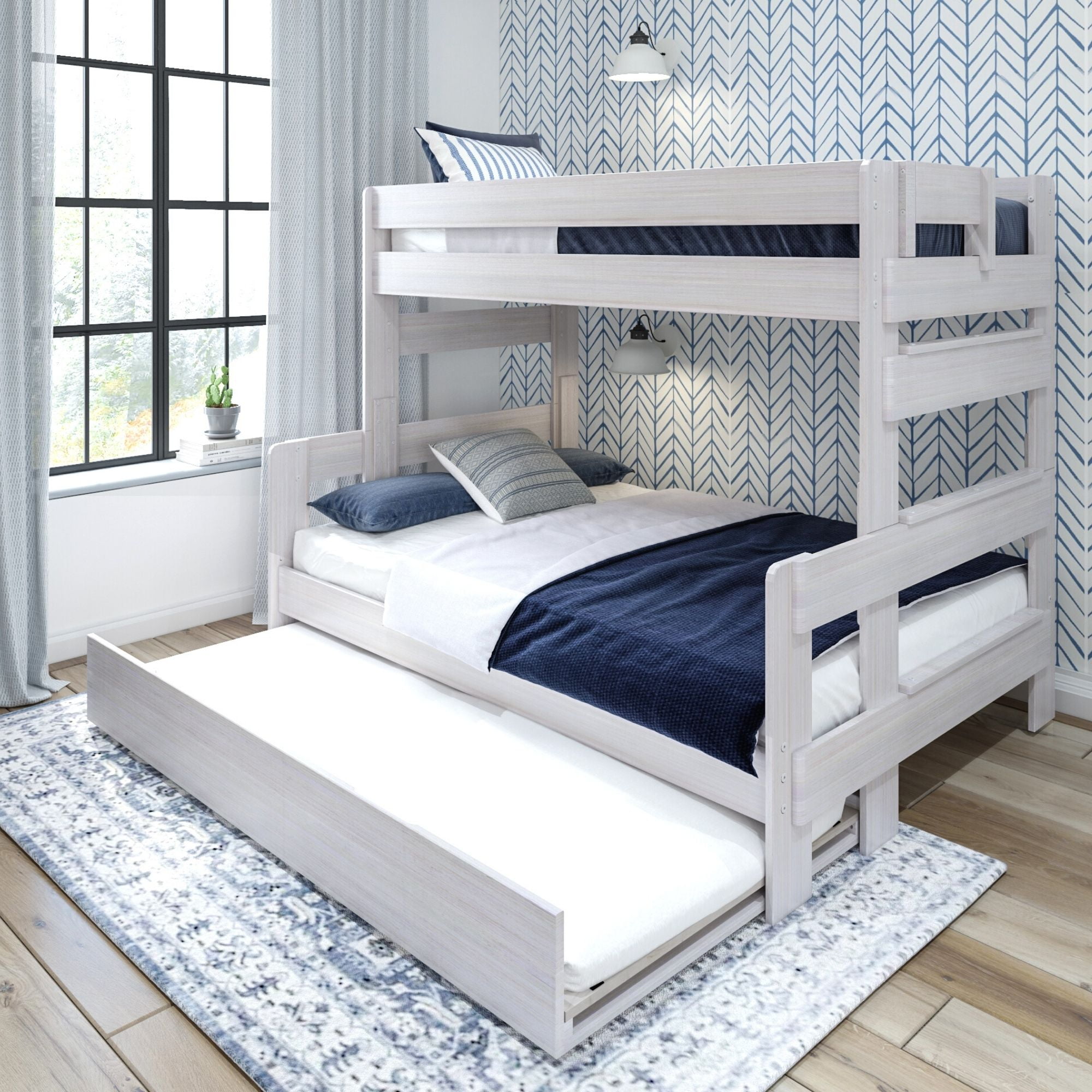 Plank+Beam Solid Wood Farmhouse Twin over Full Bunk Bed Bed with ...
