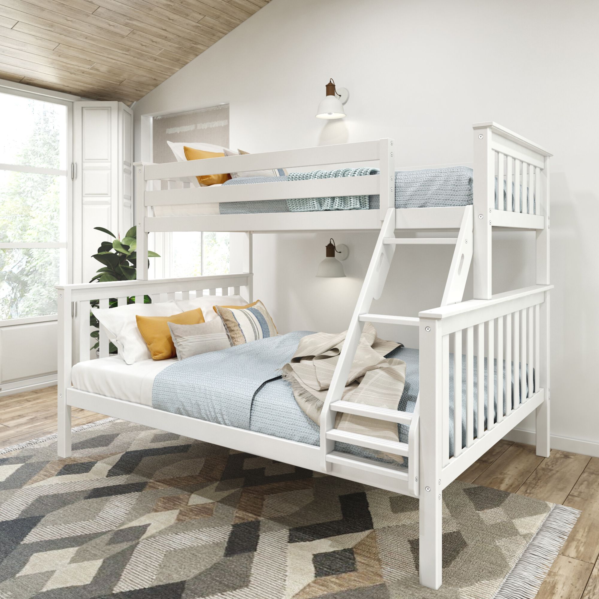 Plank+Beam Farmhouse Twin XL over Queen Bunk Bed for Adults Solid Wood ...