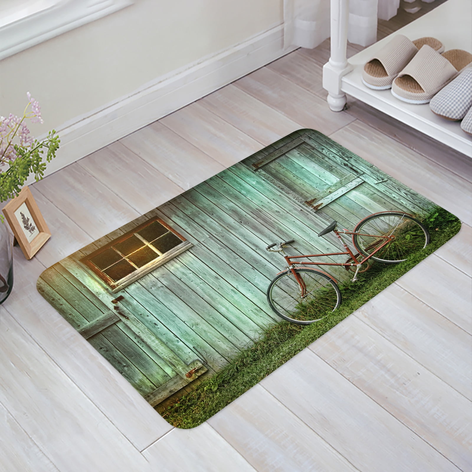 Plank Bike Old Country Retro Entrance Doormat Kitchen Mat Carpet Living ...