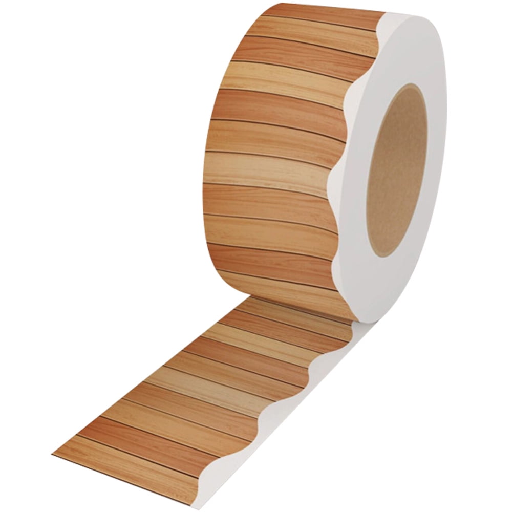 Plank Bulletin Board Borders Plant Classroom Decor White Brown ...