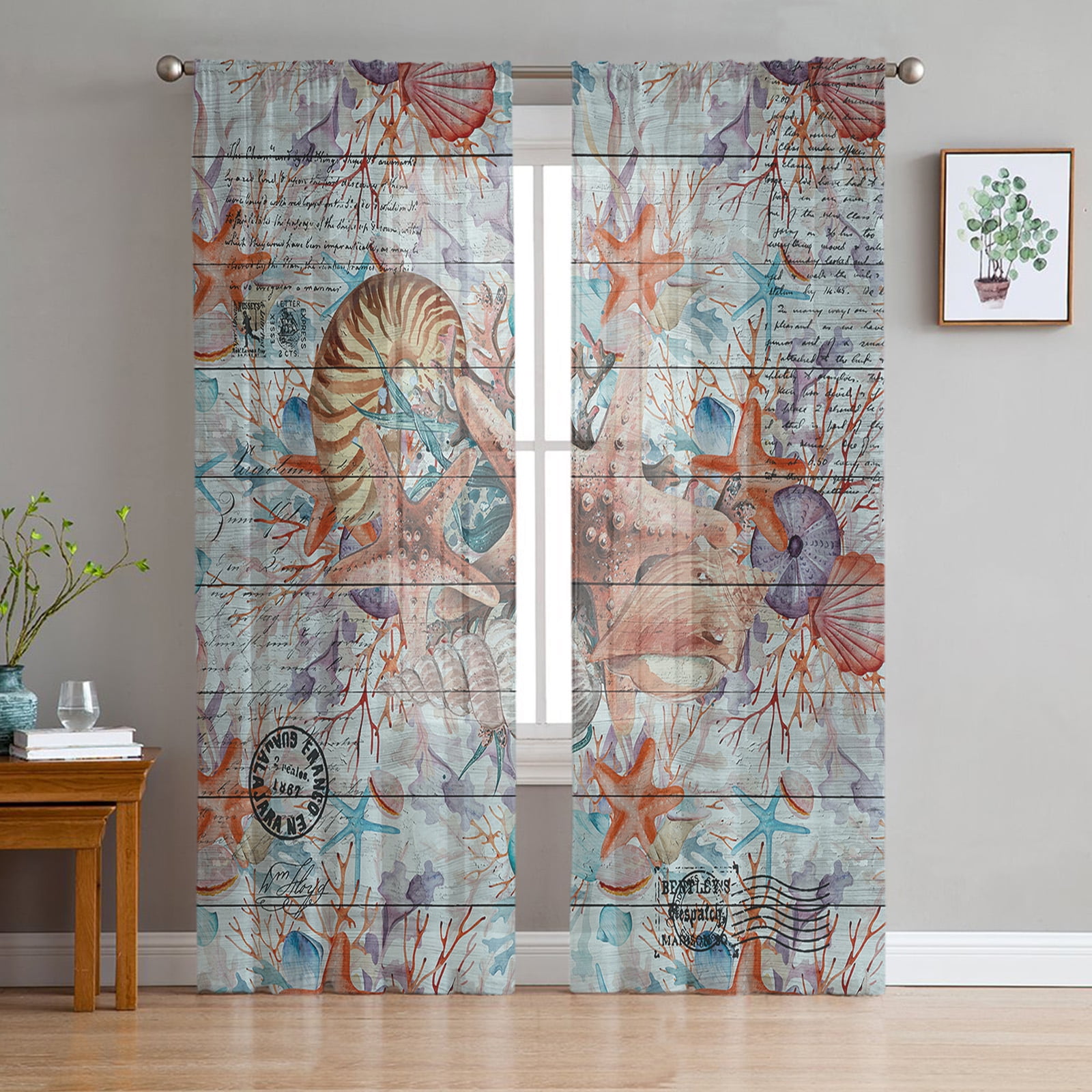 Plank Wood Pile Sun Cloud Sunset Texture Tulle In Sheer Curtains For ...