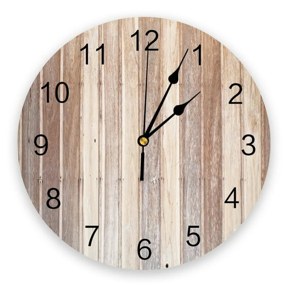 Planks Shabby Retro Wood Brown Wall Clocks Silent Home Cafe Office Wall ...