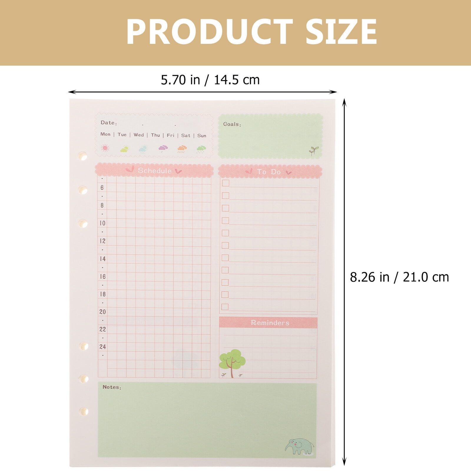 Planner A5 Inserts Daily Refill Paper Notebook Binder Loose Insert Do ...