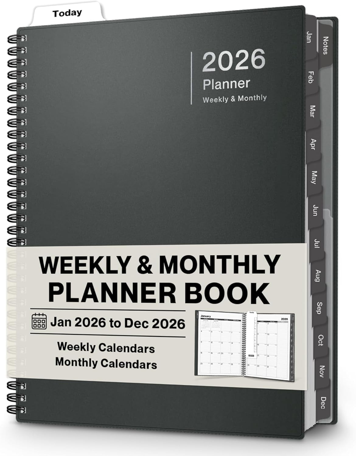 Planner Book 2026, 8.5x11 Weekly Monthly Planner, Jan to Dec 2026 ...