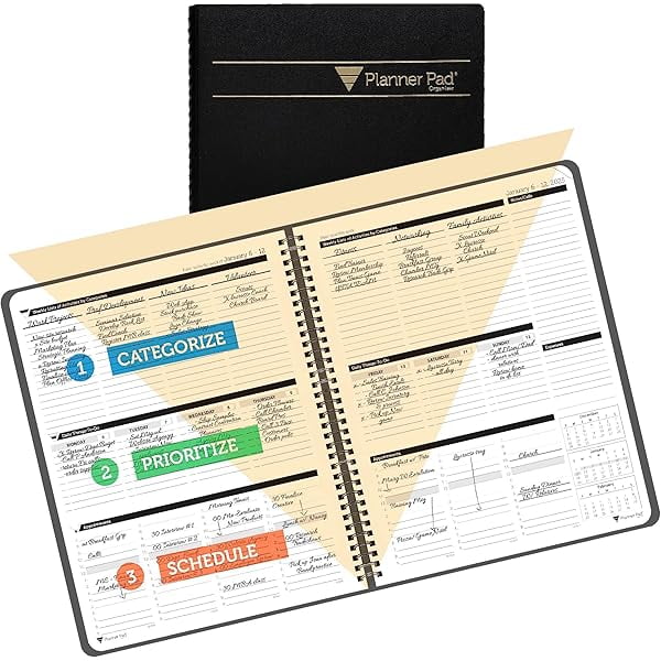 Planner Pad Spiral Bound January-December 2025/ Calendar Year 8 1/2" x ...
